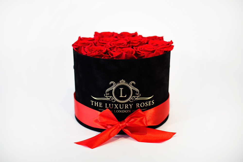 12-red-roses-in-a-velvet-box - Preserved Rose Arrangements & Delivery ...