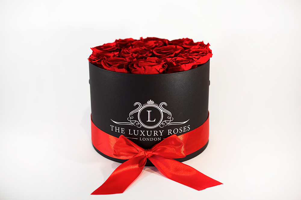 Medium-black-12-roses - Preserved Rose Arrangements & Delivery | The ...
