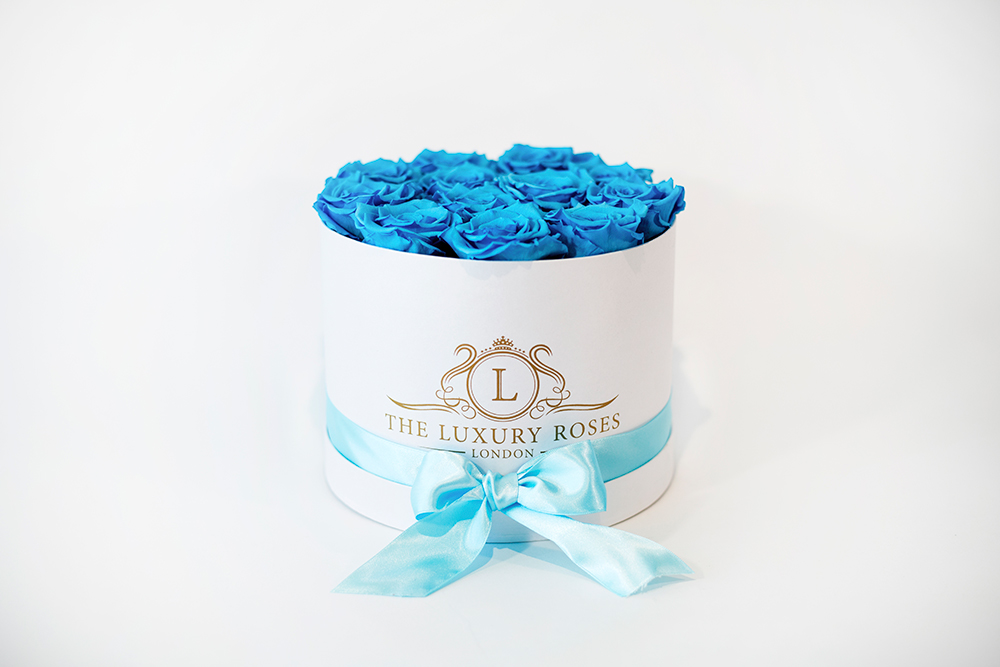 white-medium-12-baby-blue-roses - Preserved Rose Arrangements ...