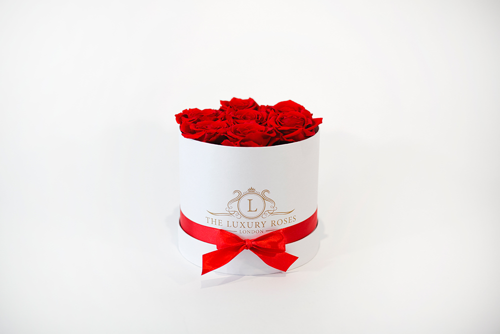 white-small-7-roses - Preserved Rose Arrangements & Delivery | The ...