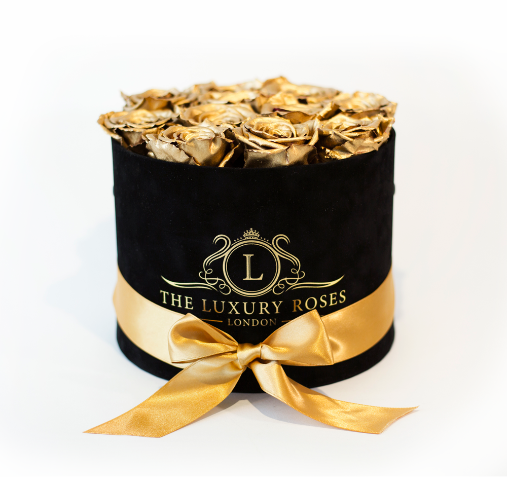 10-gold-velvet-box-bg - Preserved Rose Arrangements & Delivery | The ...