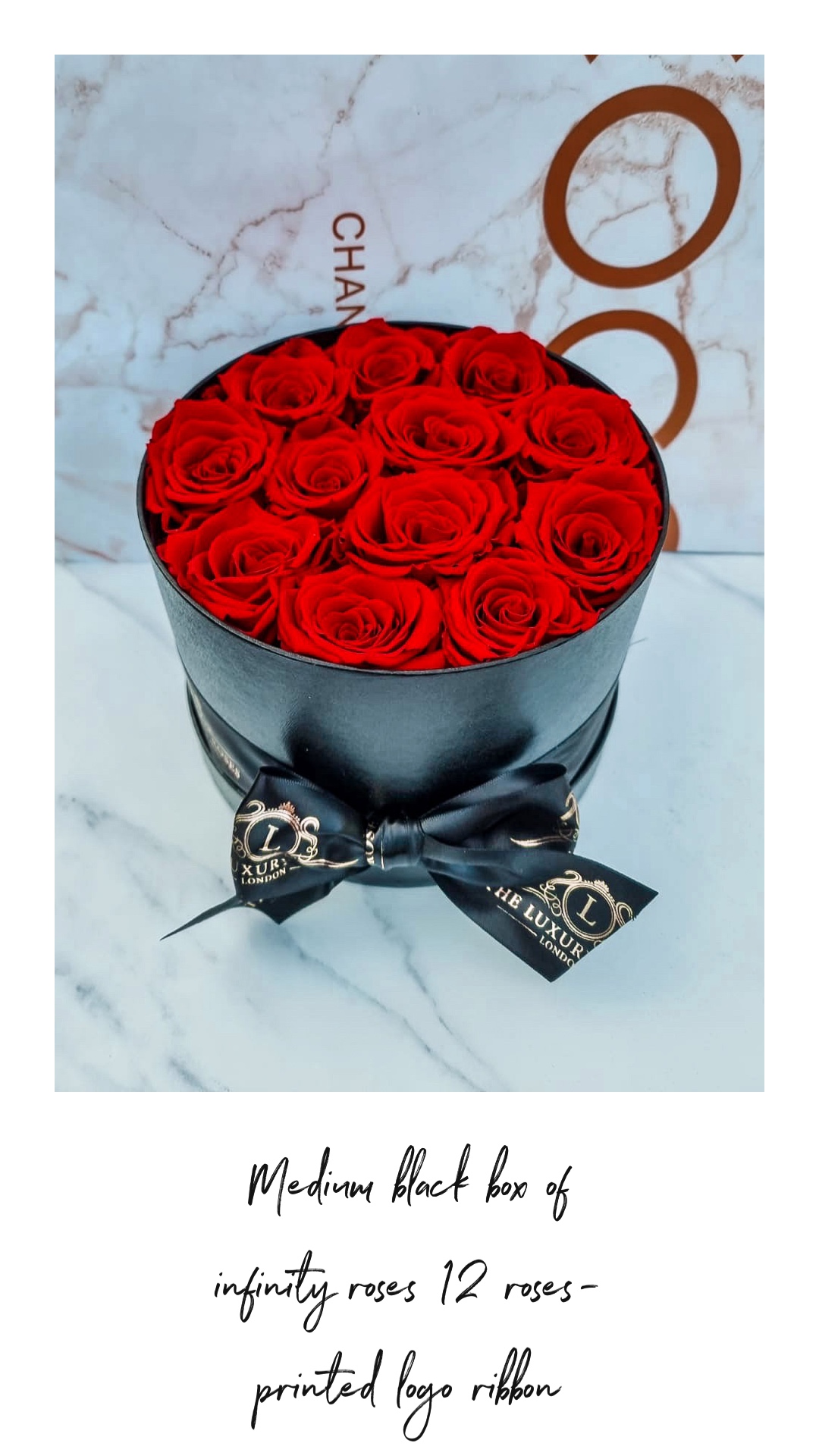 Medium black box of infinity roses - Preserved Rose Arrangements ...