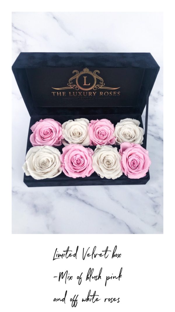 MUM box of blush pink infinity roses - Preserved Rose Arrangements ...